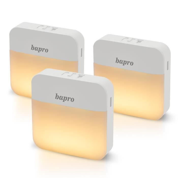 Veilleuse Enfant LED avec Capteur Crépusculaire, bapro [Lot de 3] Lampe ...