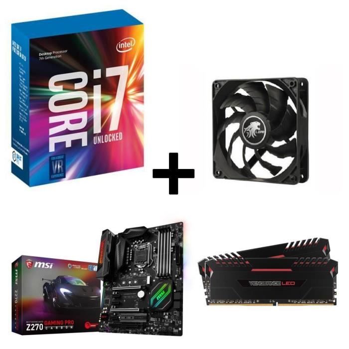Kit Evo Core i7 7700k MSI Z270 GAMING PRO CARBON 16Go DDR4 3000MHz ...