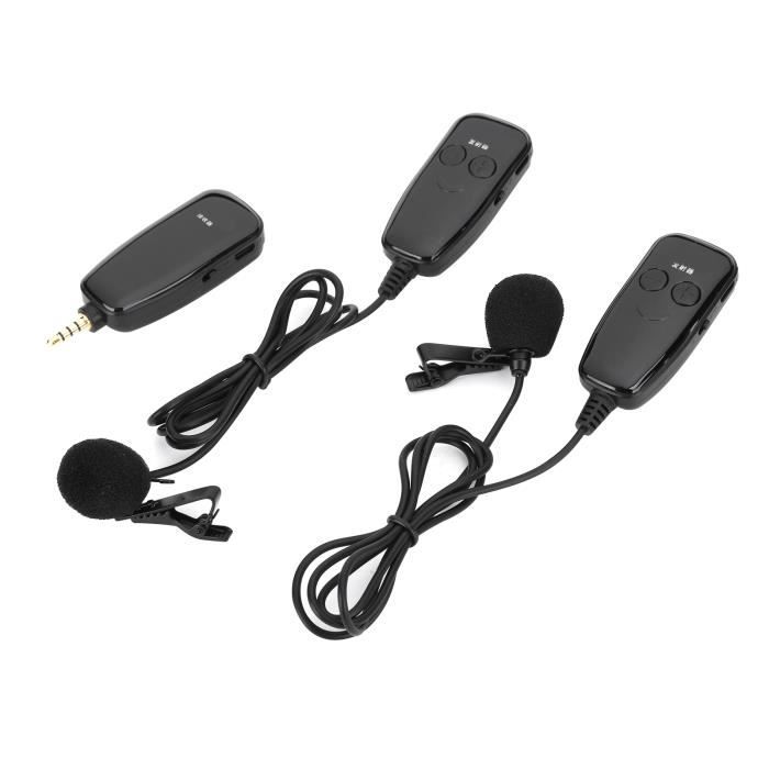 Microphone Lavalier sans fil, micro d'enregistrement omnidirectionnel ...
