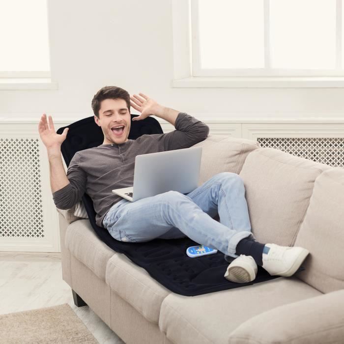 Coussin chauffant avec fonction massage relaxation noir et télécommande ...