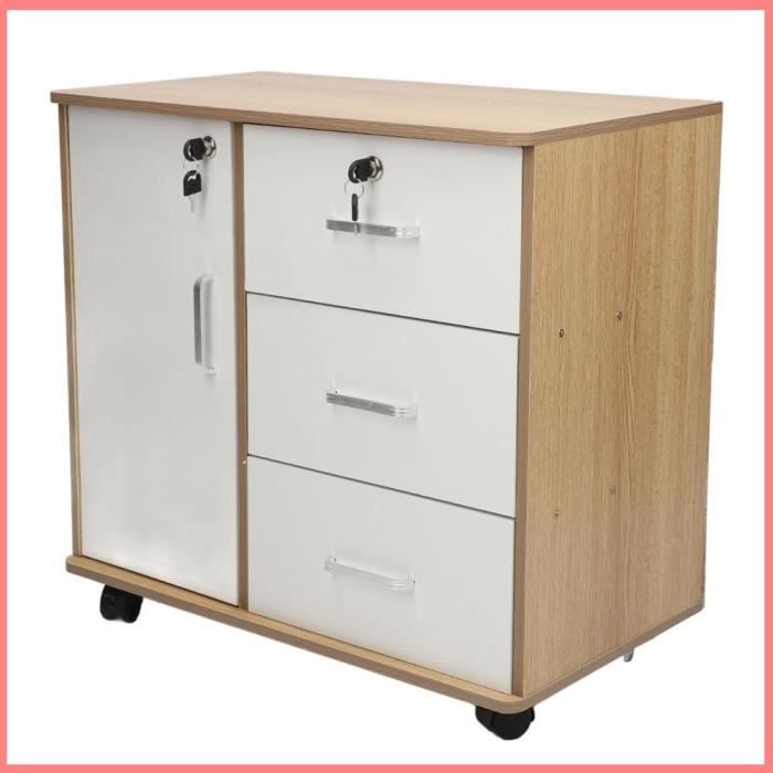 HURRISE Armoire De Rangement Serrure Roues Amovibles Anti-Vol Bureau ...
