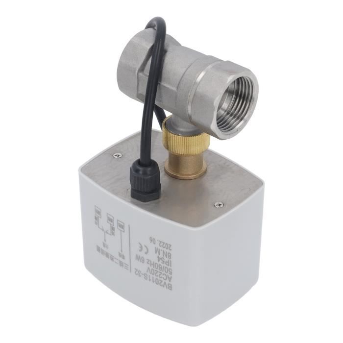 HURRISE Vanne à bille DN25 2 Conducteur électrique motorisé de commande DN25 2 AC220V de la voie ...