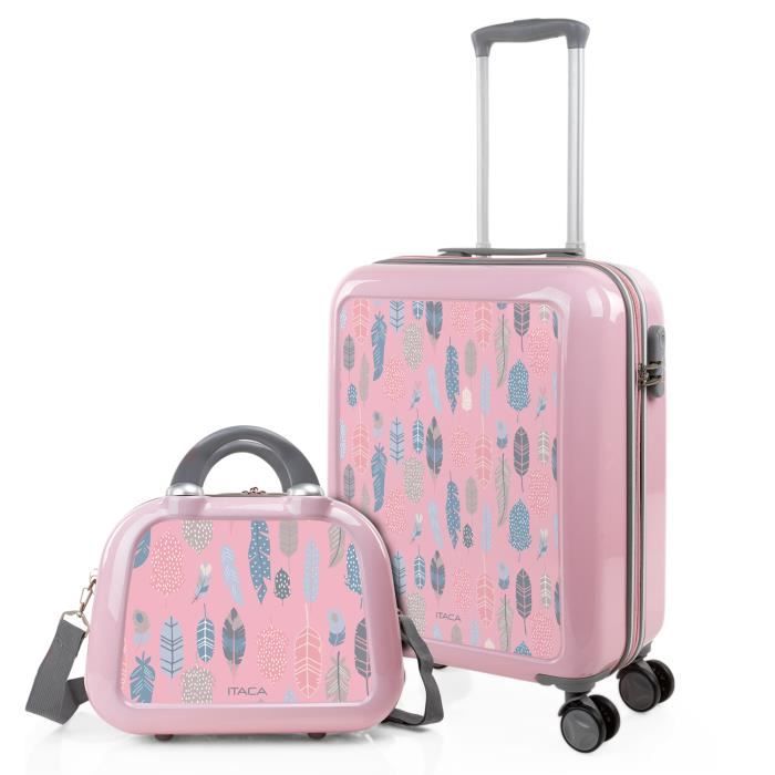 Set Valise Rigide, Lot De Valises Soute Avion 4 Roulettes 703550B Pink ...