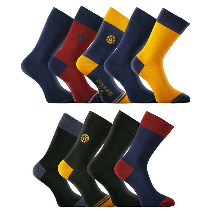 Serge Blanco Chaussettes Homme, Chaussette Haute Homme (Lot de 9 ...