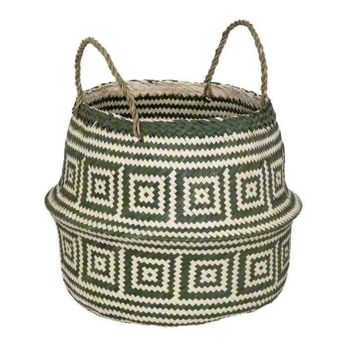 Panier de Rangement Déco "Frise" 40cm Vert - Cdiscount Maison