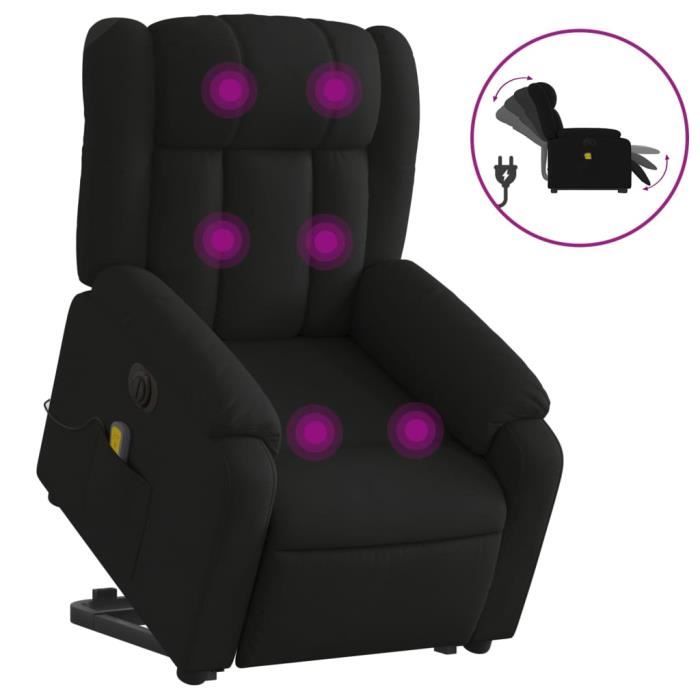 ABB Pwshymi - Fauteuil inclinable de massage électrique Noir Tissu ...