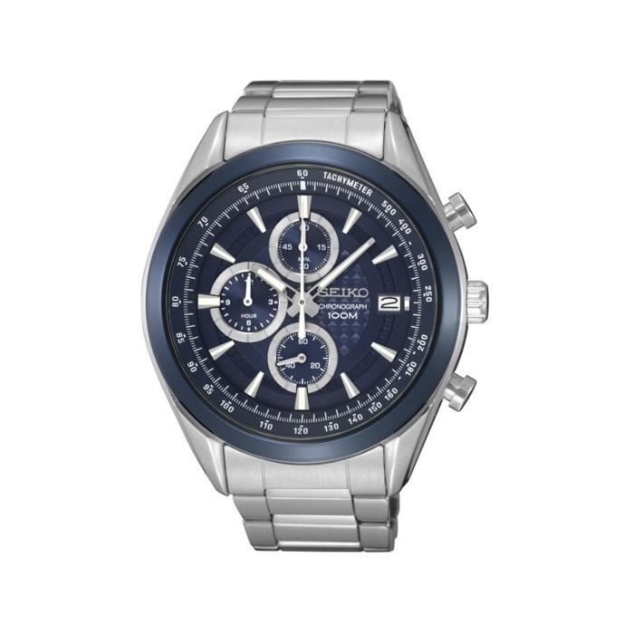 Seiko - SSB177P1 - Montre Homme - Quartz Chronographe - Cadran Bleu ...