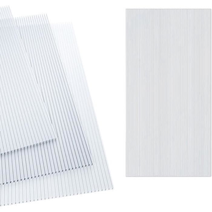 Plaques alvéolaires en polycarbonate transparent SSS 1210x605mm, 14pcs ...
