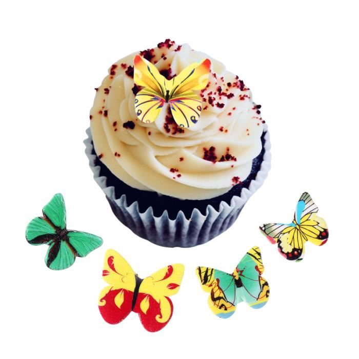 STOBOK 120 PCS Papillon Gâteau Cupcake Toppers Décoration Alimentaire ...