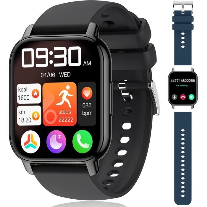 Montre Connectée Homme Femme Avec Appel Bluetooth, 1,85'' Sport ...