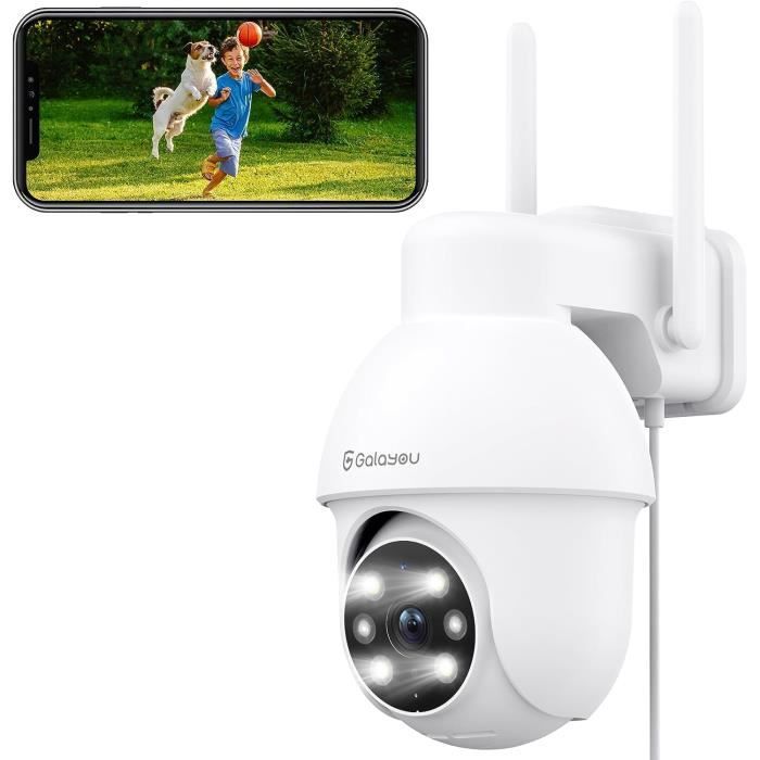 2K Camera Surveillance Wifi Extérieure Ptz, Caméra Ip 360° Sans Fil Étanche, Vision Nocturne En ...
