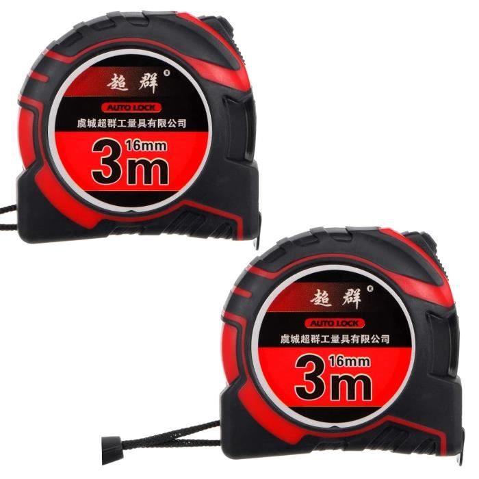 Ruban à mesurer autobloquant de 3 mètres, règle rétractable, ruban à ...