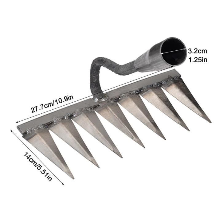 7 Toothed Hoe Houe de jardinage en fer râteau de désherbage outils ...