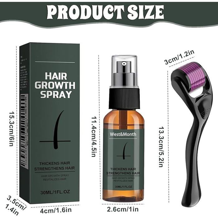 Beard Growth Kit with Roller 0.26 mm, Serum Oil, Beard Growth Roller ...