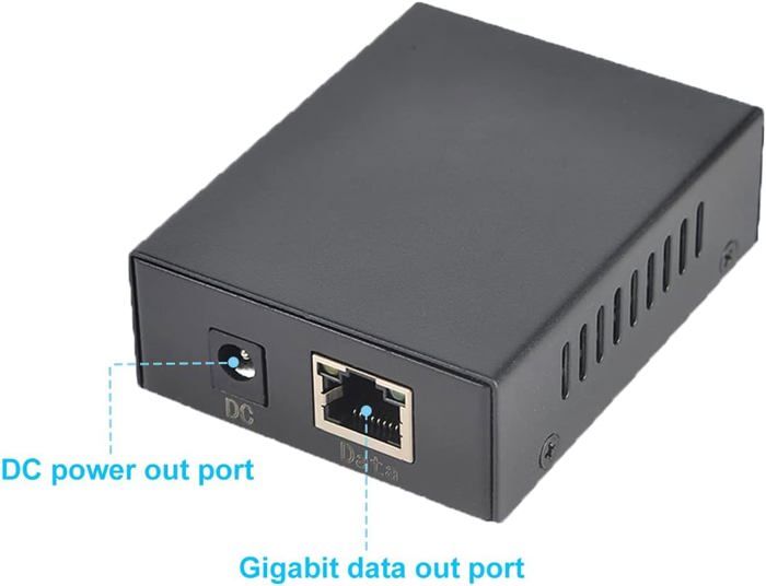 Gigabit POE Splitter 5V/4A Sortie, IEEE 802.3af/at Standard 10/100/1000Mbps, Power Over Ethernet ...