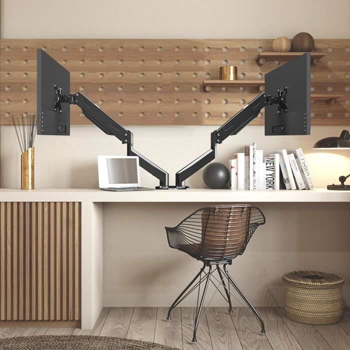 Politen Support écran pour 2 écrans, Support écran PC pour Bureau, Bras ...