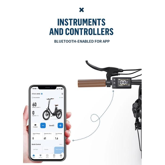 Vélo Électrique Pliable - ONESPORT OT16-2 - Autonomie 100km - Moteur ...