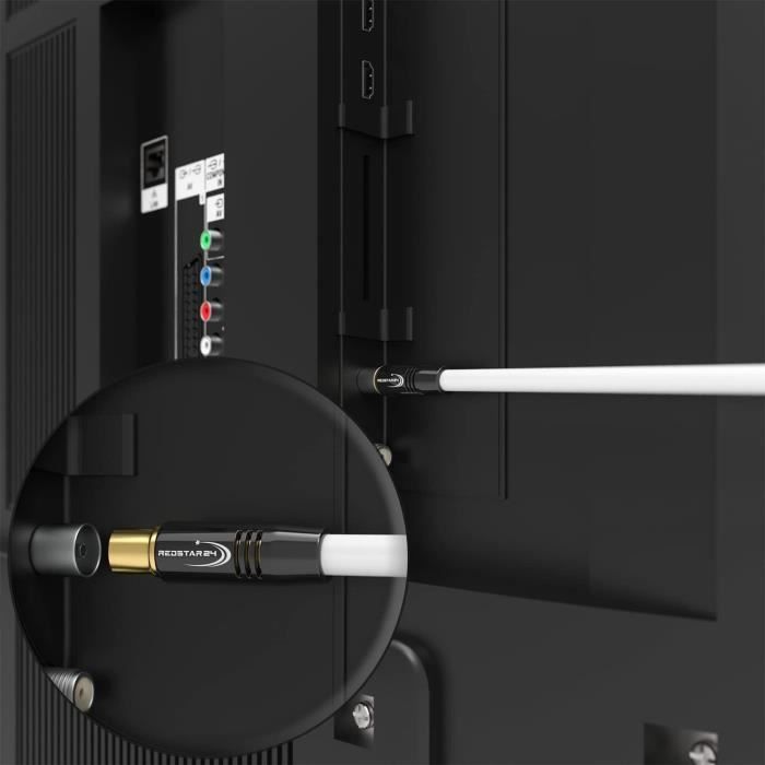 Câble D'Antenne 1,5M Hd Câble Antenne Tv Coaxial Fiche Mâle A Femelle ...