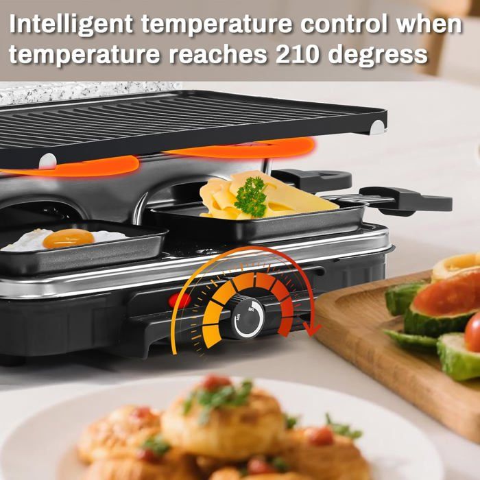 Appareil A Raclette 8 Personnes - Machine A Raclette Avec Pierrade ...