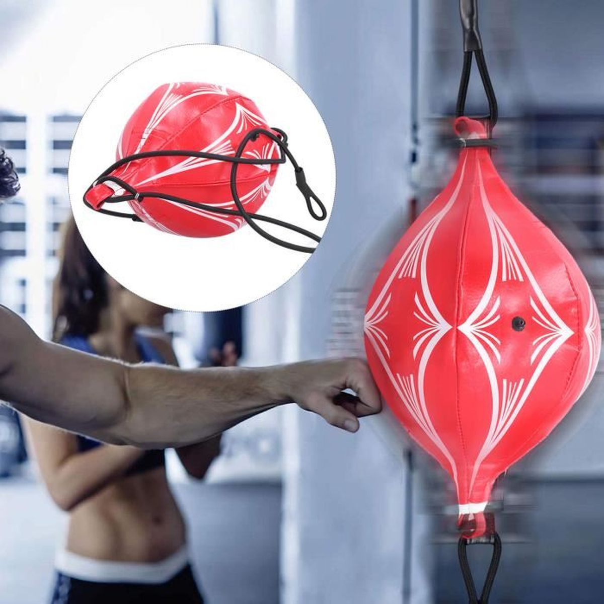 Ballon de Boxe à Motif Losange PU Ballon d'Élasticité de Réponse de ...