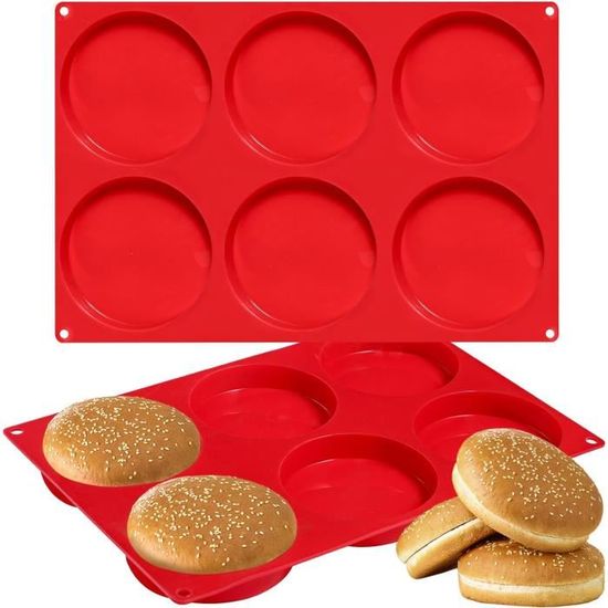Lot de 2 moulle Burger Bun moule a brioche en silicone pour hamburgers ...
