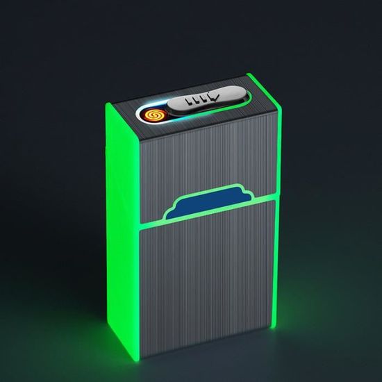 Étui à cigarettes lumineux avec prise allume cigare USB 20 pièces 84mm ...
