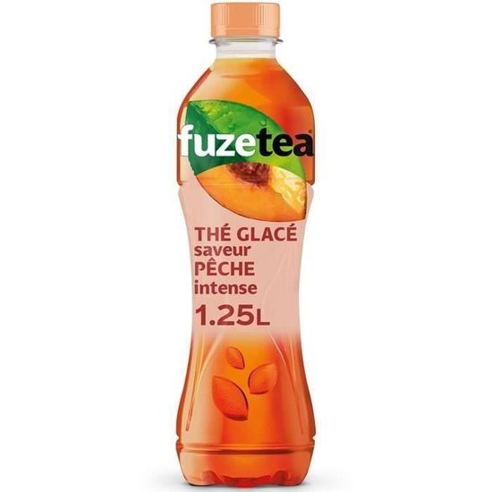 LOT DE 5 - FUZE TEA - Boisson au thé glacé pêche intense - bouteille de ...