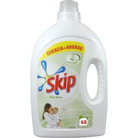 SKIP - LOT DE 2 LESSIVE SKIP SENSITIVE ALOE VERA - 68 Lavages ...