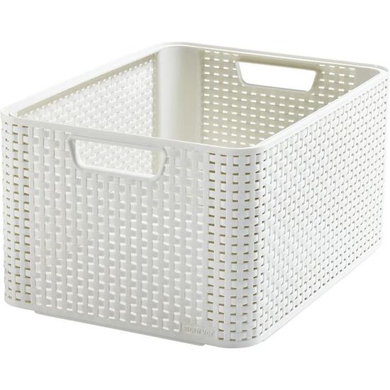 CURVER Panière de Rangement 30L en avec un Design Rotin Tressé pour ...