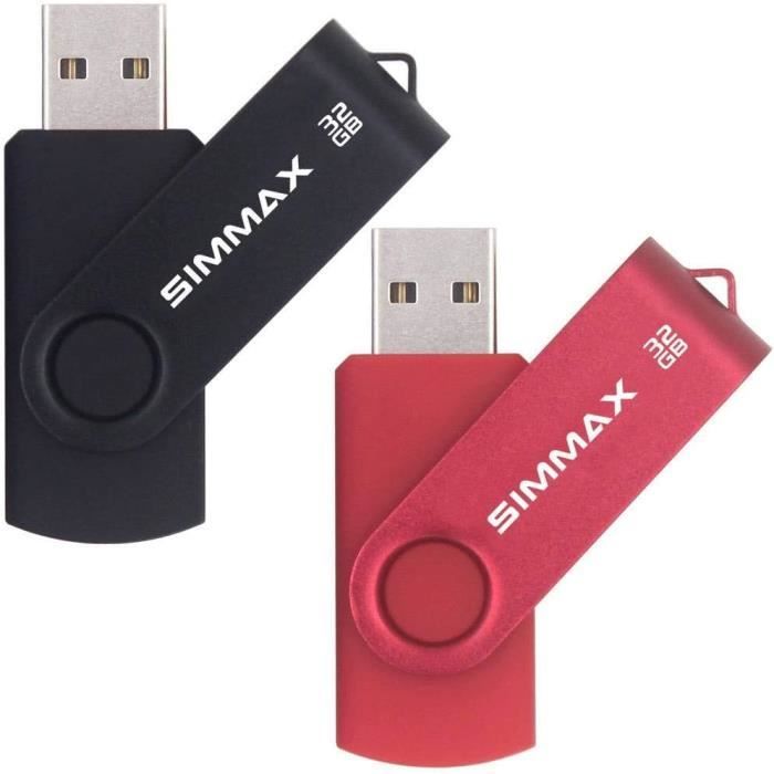 Clé USB 32 Go Lot de 2 USB 2.0 Flash Drive Pivotant Stockage Disque ...