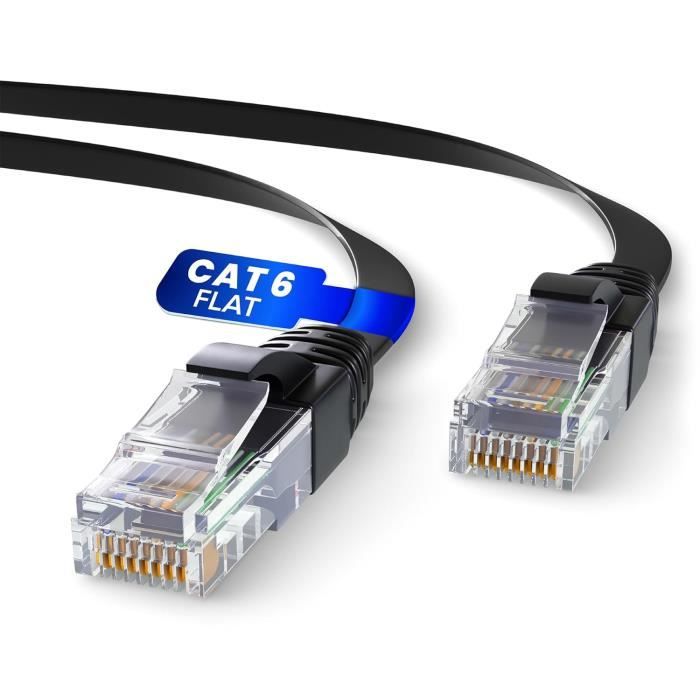 Plat Câble Ethernet 25m, Reseau LAN Cable Ethernet Cat 6 Haut Debit ...