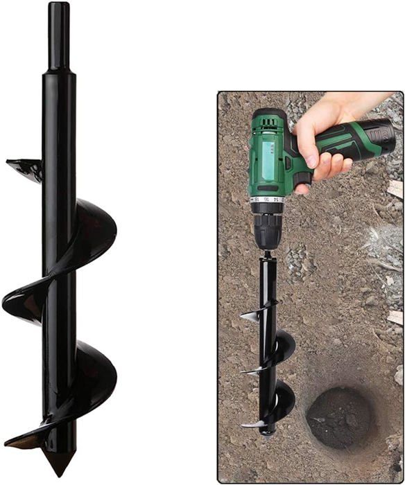 Tarière de jardin, tige hexagonale en acier inoxydable, tarière ...