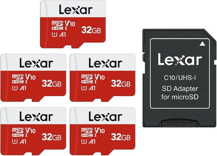 Lexar Carte Micro SD 32 Go Lot de 5 Cartes, Carte Mémoire Micro SD+ ...