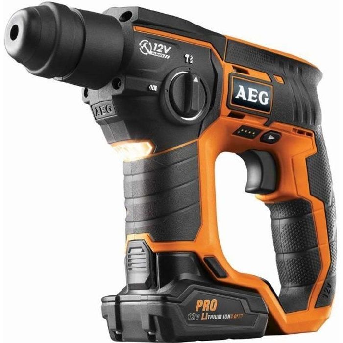 Perforateur AEG 12V SDSPLUS Li-ion - 1 batterie 4.0Ah - 1 chargeur 80min - BBH 12 LI-401C ...