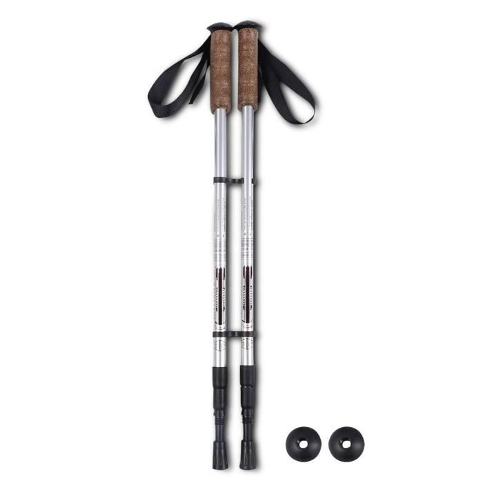 GYMAX Bâton de Marche Télescopable, Bâton de Randonnée et Trekking ...