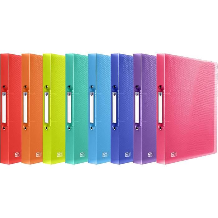 Lot de 10 classeurs à anneaux A4 Largeur du dos 4cm 2 anneaux Plastique ...