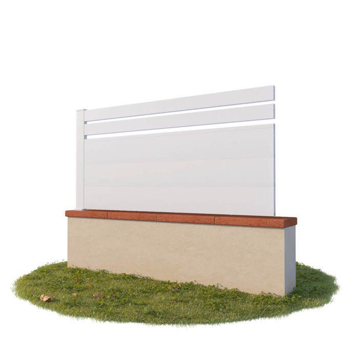 Module clôture SLIM 90 cm - 2 Lisses + 3 Soubassements - Cdiscount Jardin