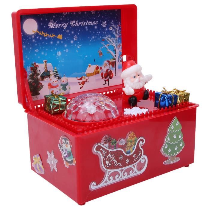 Décoration de boîte à musique Noël électrique lumière lumineuse boîte à ...