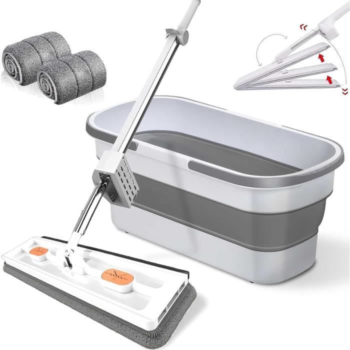 Balai Plat Lavage Sol,Grand Balai Plat Nouveau Style Avec Seau À ...