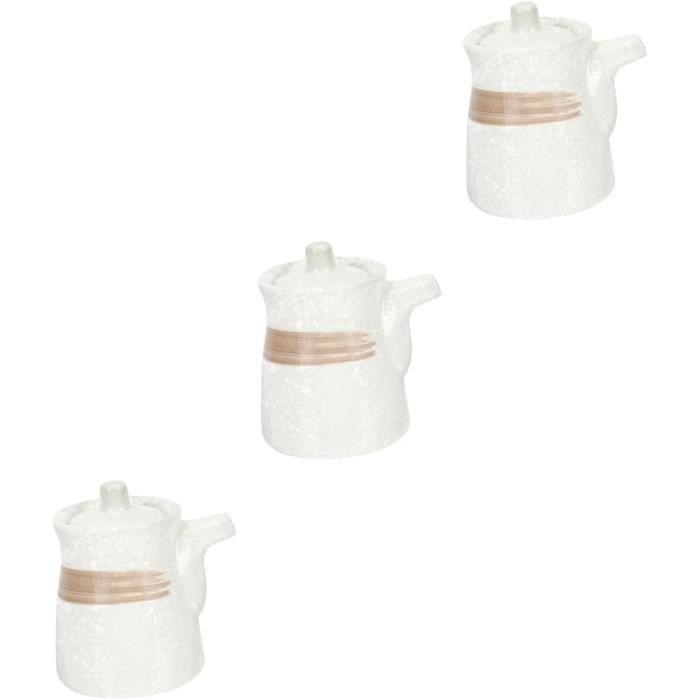3 Pièces Pot D'Assaisonnement Castor Huilier Ceramique Pot À Condiments ...