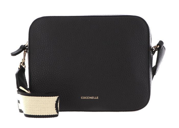 COCCINELLE Sac à épaule bandoulière noir beige en cuir pour femme ...