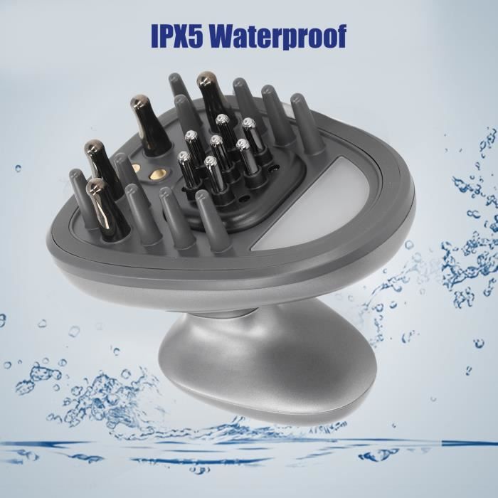 Masseur de cuir chevelu électrique - DRFEIFY - Rouge - Étanche IPX5 - Micro-vibration - LED ...