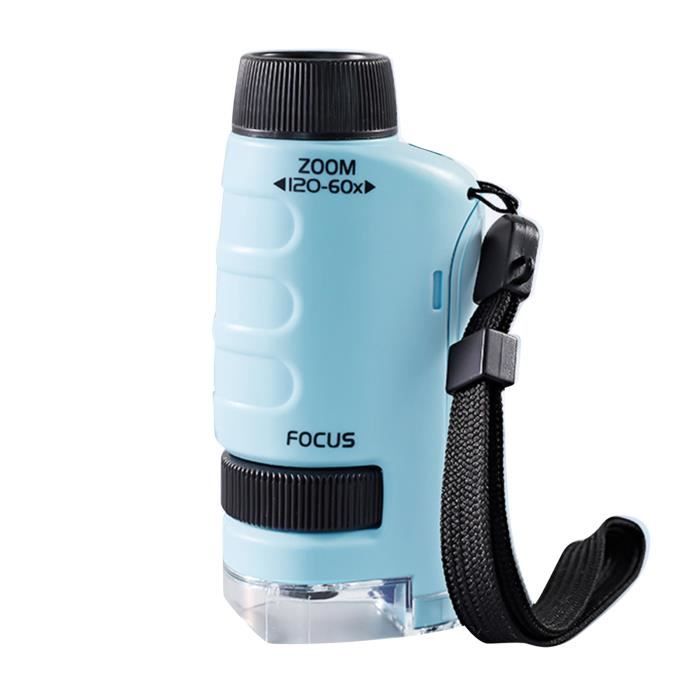 MICROSCOPE OPTIQUE,Bleu Mini microscope portable avec lumière LED pour ...