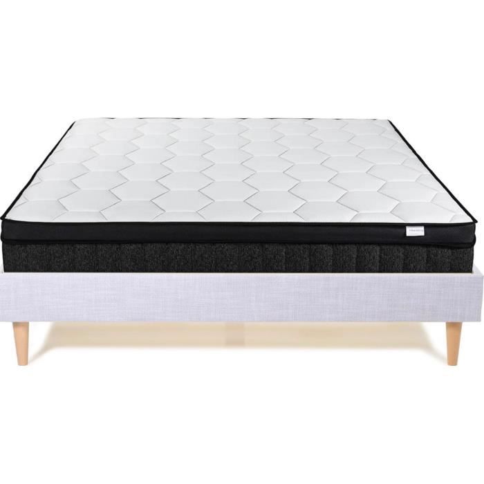 Lit - HOMIFAB - Dina gris c 160 - A lattes - Contemporain - Cdiscount ...