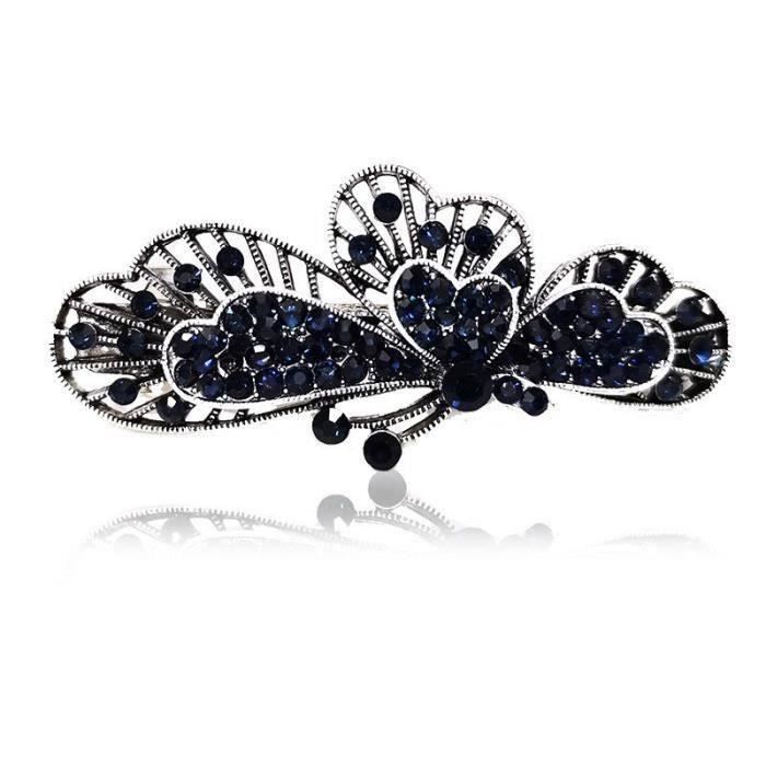 Cosmos-Style rétro cristal papillon fleur pince à cheveux Barrettes ...
