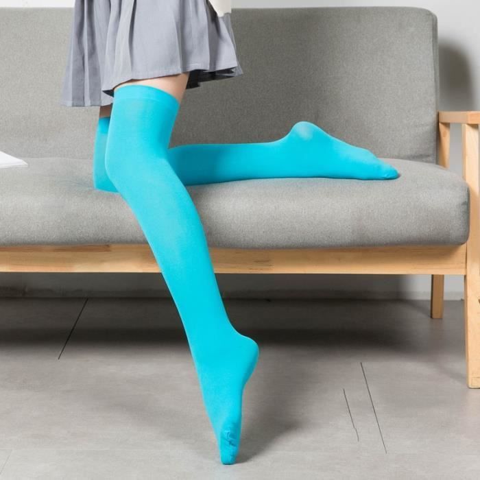 Bas,Chaussettes longues noires et blanches pour femmes, Sexy, au dessus ...