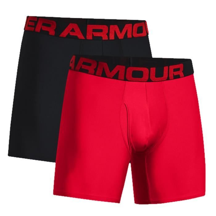 Boxers Longs - UNDER ARMOUR - 1363619 - Noir/Rouge - Lot de 2 - 100% ...