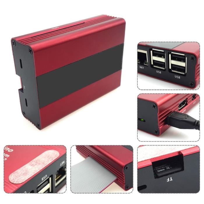 NEUFU Mini Retro Boîtier Coque en alliage d'aluminium Pour Raspberry Pi ...