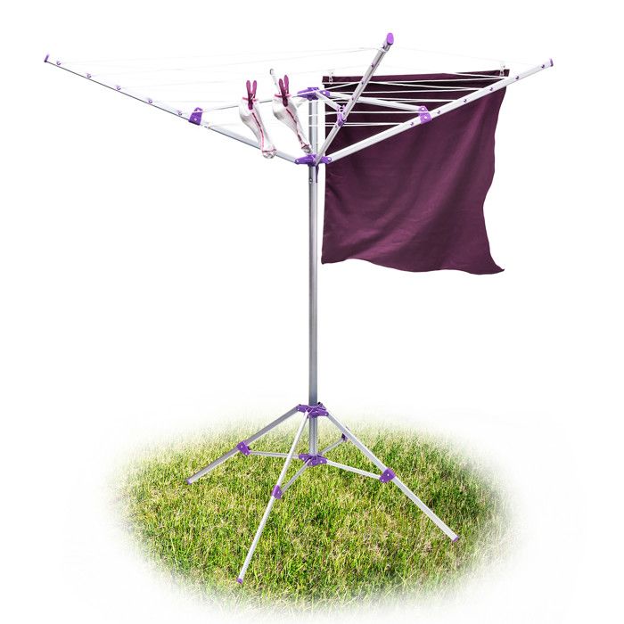 Relaxdays Étendoir à linge rotatif, Corde de 19 m, sèche-linge ...