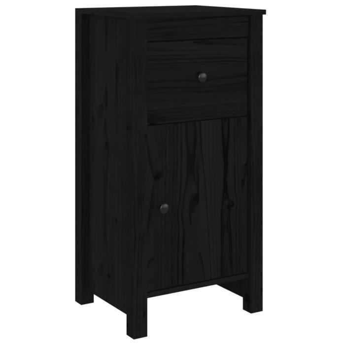 Buffet - SALUTUYA - BD47694 - Bois massif de pin - Noir - 40x35x80 cm ...
